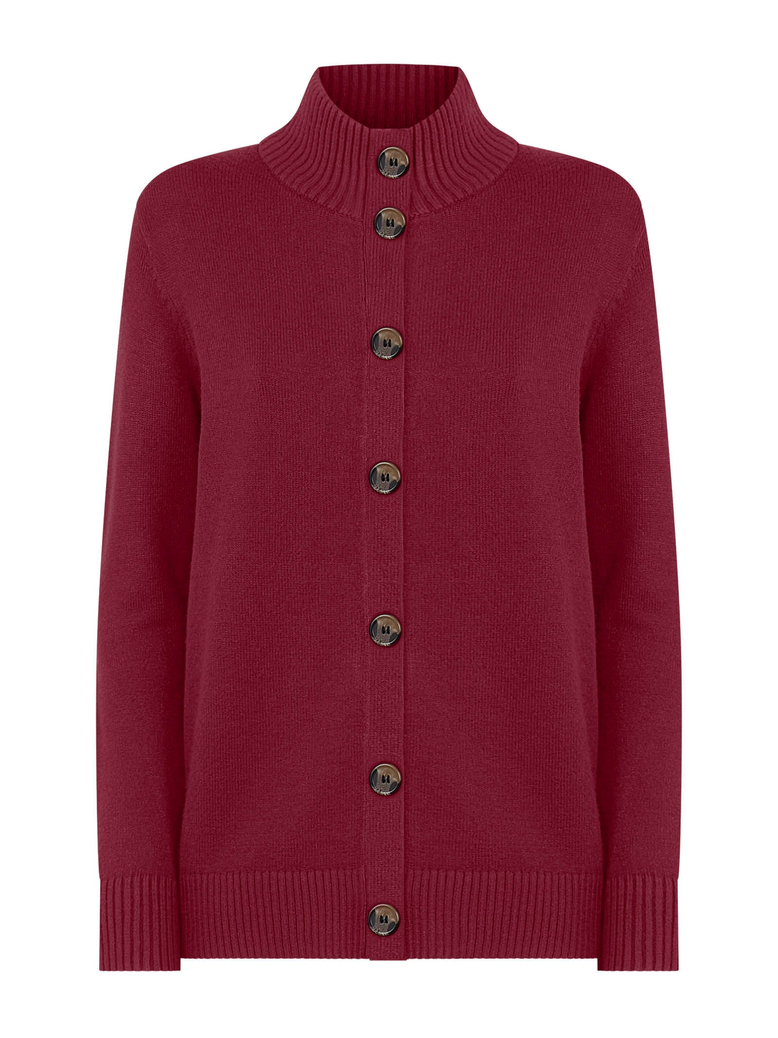 Bomber con bottoni in filato Super Soft - Tibetan Red – Ragno Bomber con bottoni in filato Super Soft - Tibetan Red – Ragno