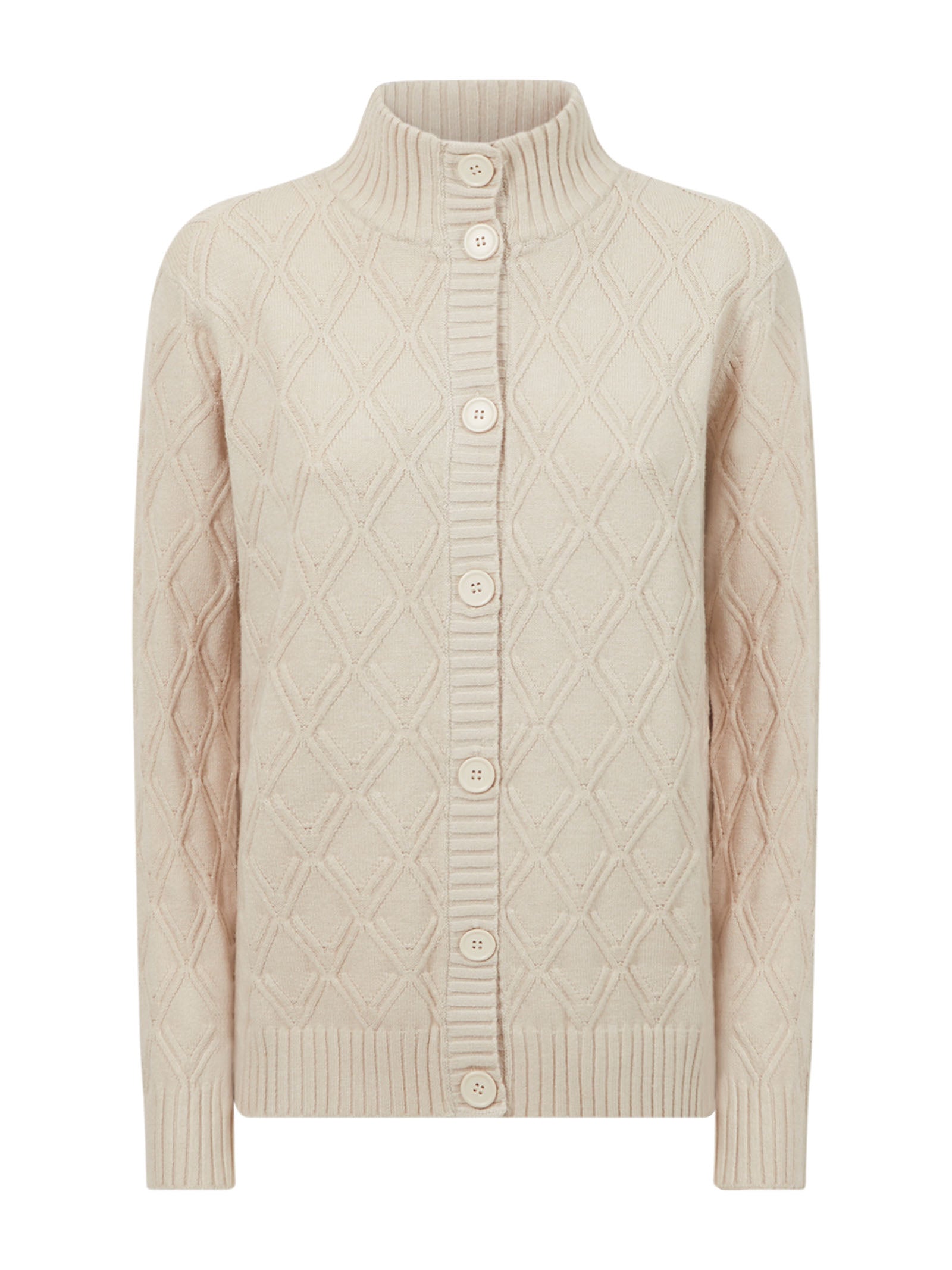 Cardigan con bottoni il filato Super Soft - Champignon – Ragno Cardigan con bottoni il filato Super Soft - Champignon – Ragno