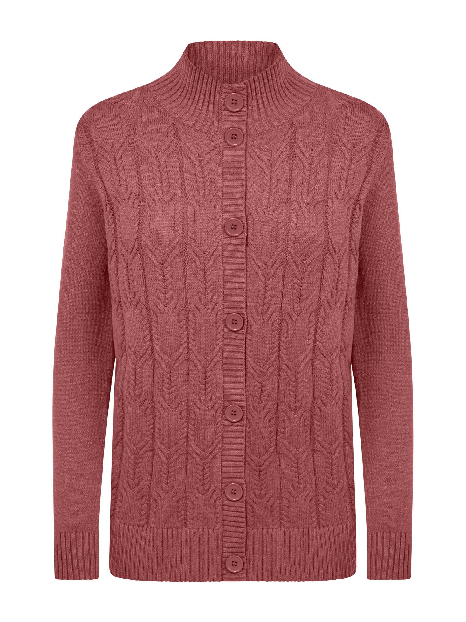 Cardigan con bottoni in filato Super Soft - Mineral Red – Ragno Cardigan con bottoni in filato Super Soft - Mineral Red – Ragno