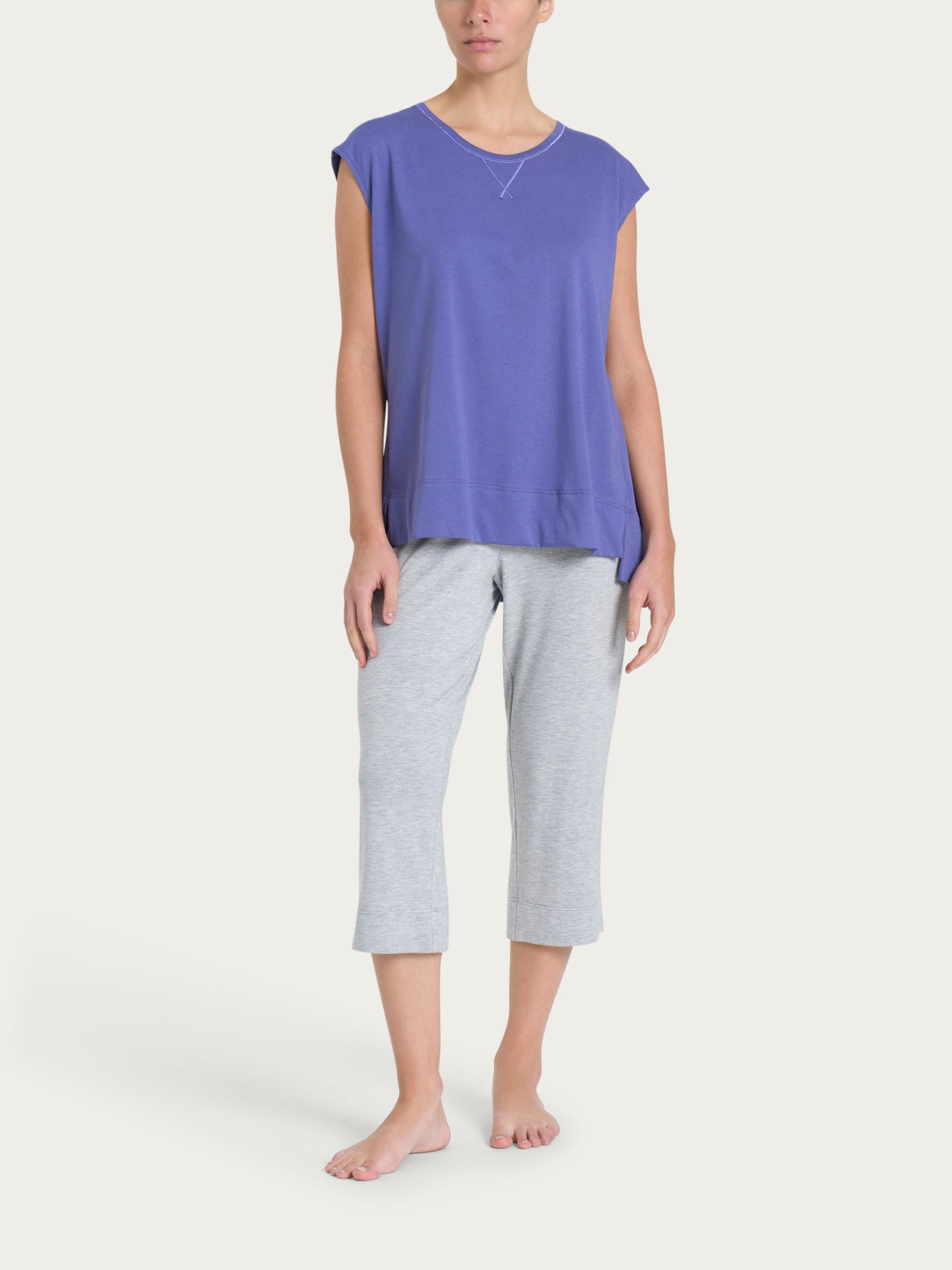 Plain-colored cotton jersey knee-high pyjamas - Fant. Marlin – Ragno