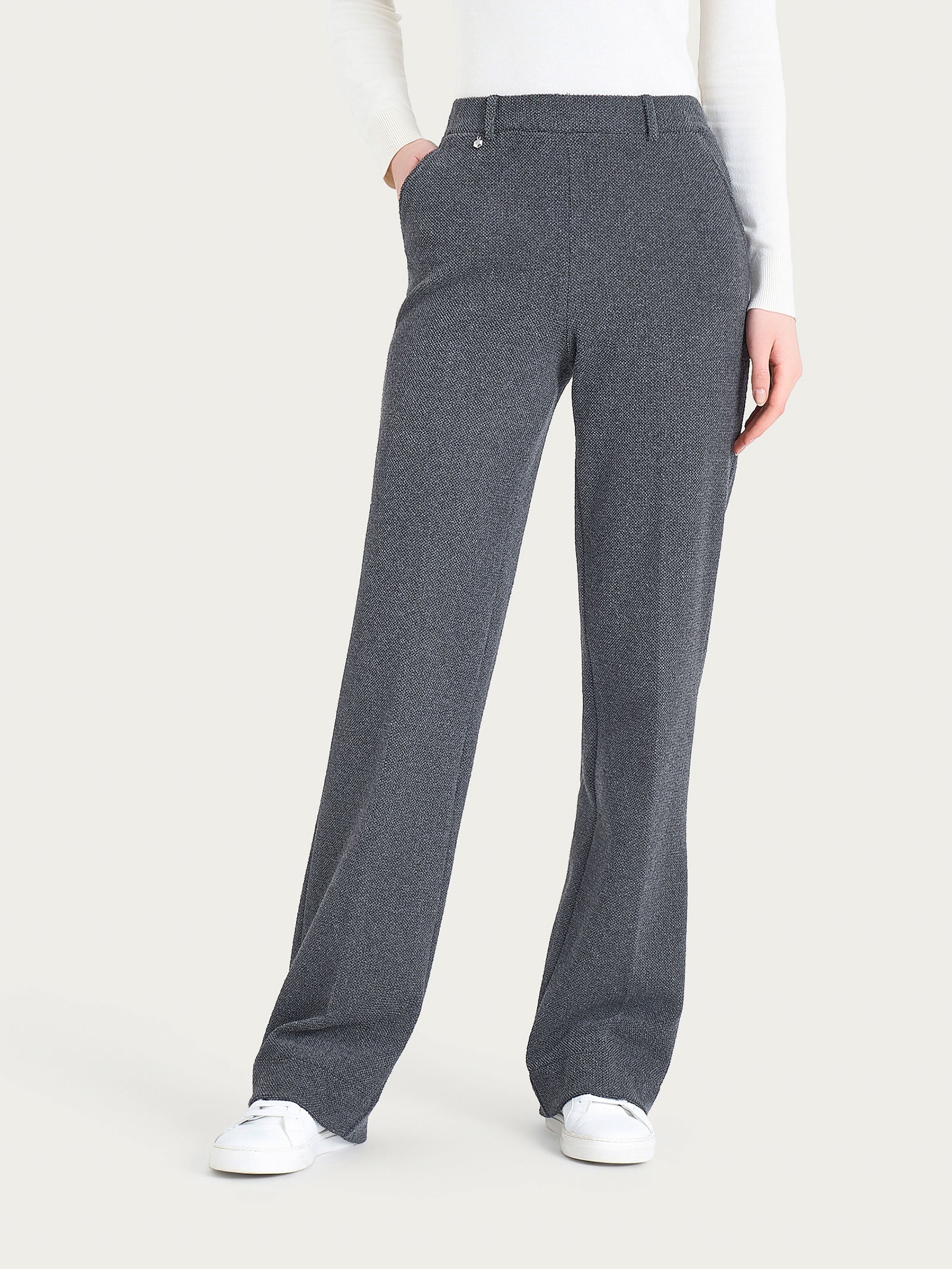 Pantalone ampio con tasche in Japanese Fleece - Ardesia Mel. – Ragno