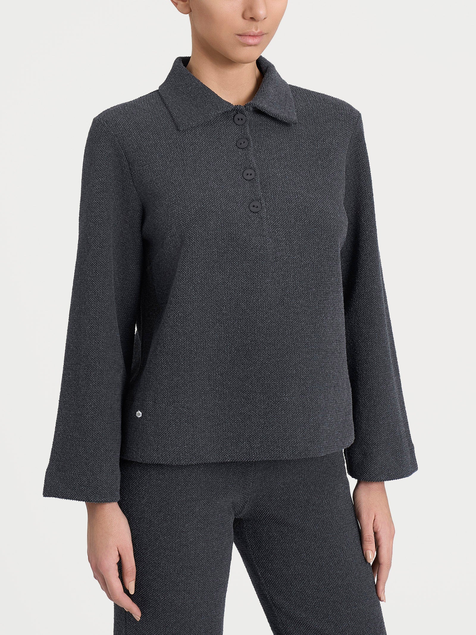 Polo in Japanese Fleece - Ardesia Mel. – Ragno