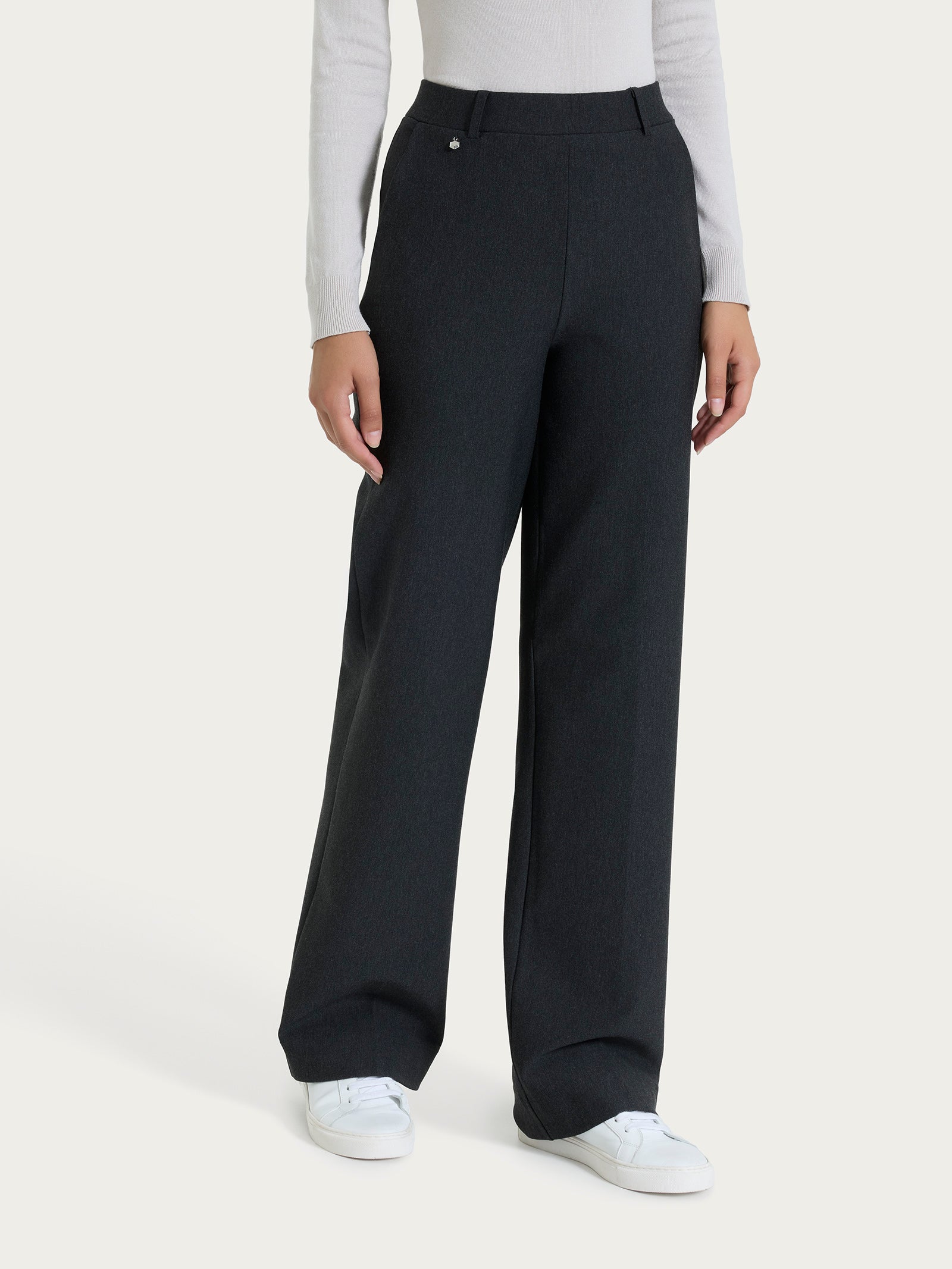Pantalone ampio con tasche in Compact - Oscuro Mel. – Ragno